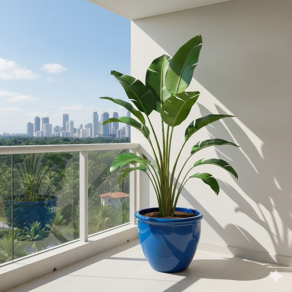 Madagascar Traveller's Palm in Rolled Rim Pot size 48x37- 1.2-1.5m pla ...